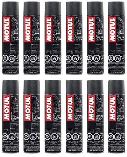 Motul MC Care C1 Chain Cleaner Set of 12 9.8 oz (0,400L) Spray 103243 ...