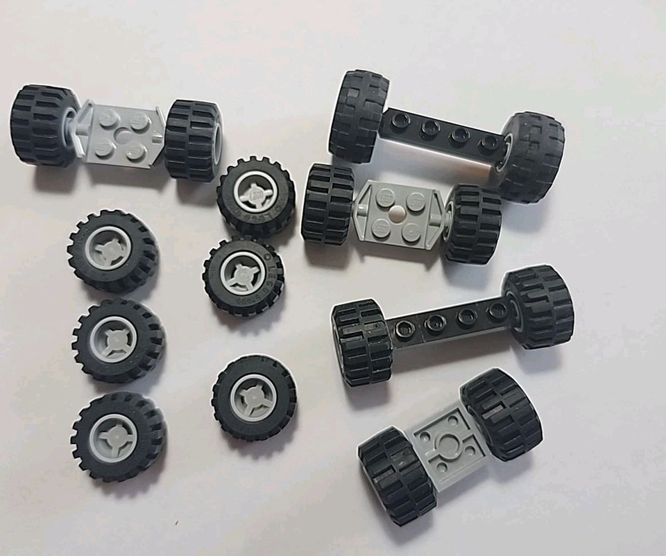 Lot Of Lego Wheels And Axles All Matching Rims | eBay
