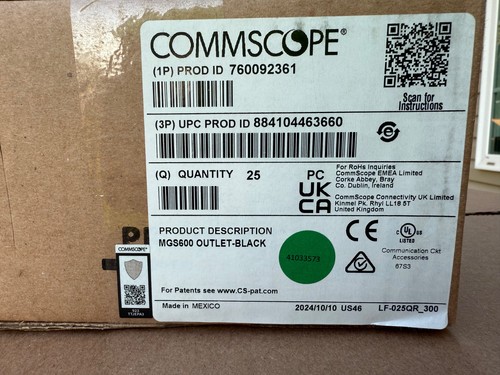 Commscope GigaSPEED X10D MGS600 Series MGS600 Cat6a Jack 760092361 (25 ...