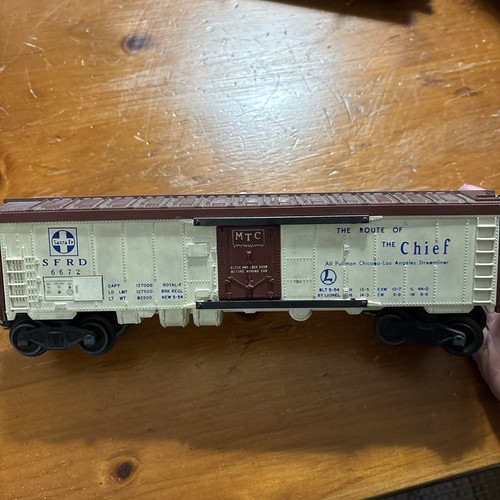 Lionel O Gauge 6672 Santa Fe SFRD Blue Lettering Reefer Car | eBay