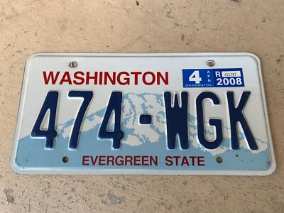 Washington License Plate [ 474 WGK ] EVERGREEN STATE MOUNT RAINIER Fix ...