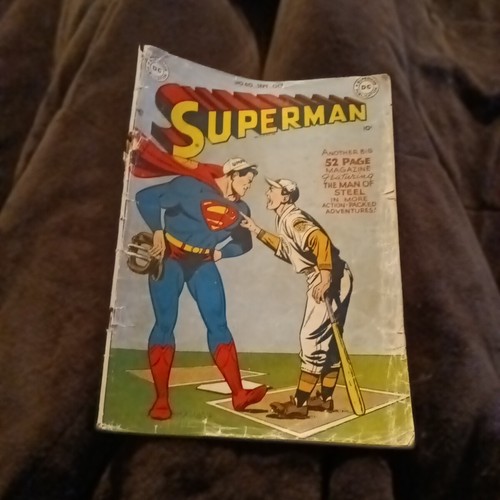 ⚾ Superman #60 Golden Age DC comics 1949 classic baseball cover ⚾ ...