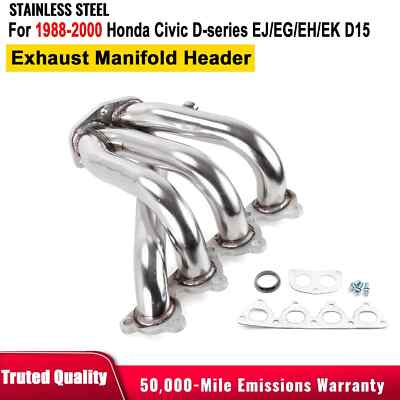 Corrosion Resistant Header Stainless Steel For Honda Civic CRX Del Sol ...