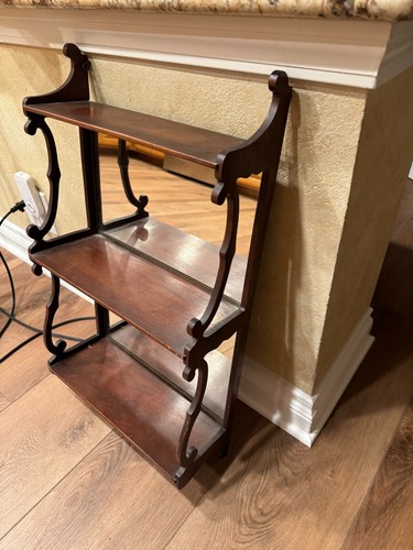 Vintage Chippendale Style Curio Display Mirrored Wall Shelf 3 Tier | eBay