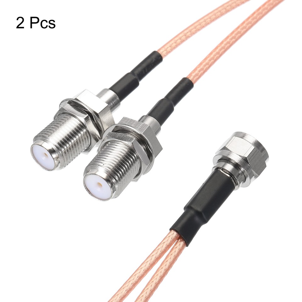 2pcs RG6 Splitter Coax Cable 3 Way F Male to 2 F Female Adapter 6inch ...