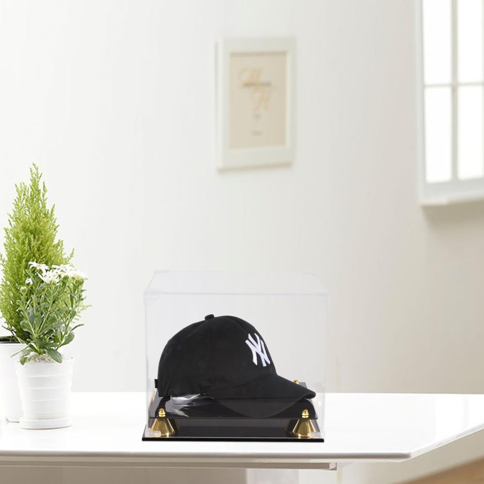 Clear Acrylic Hat Display Case Baseball Football Cap Display Stand ...