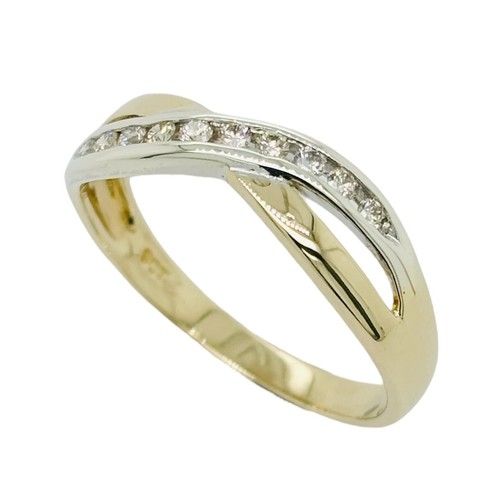 9ct 2 Tone Diamond Channel Set Eternity Ring Size O Preloved VAL $1600 ...