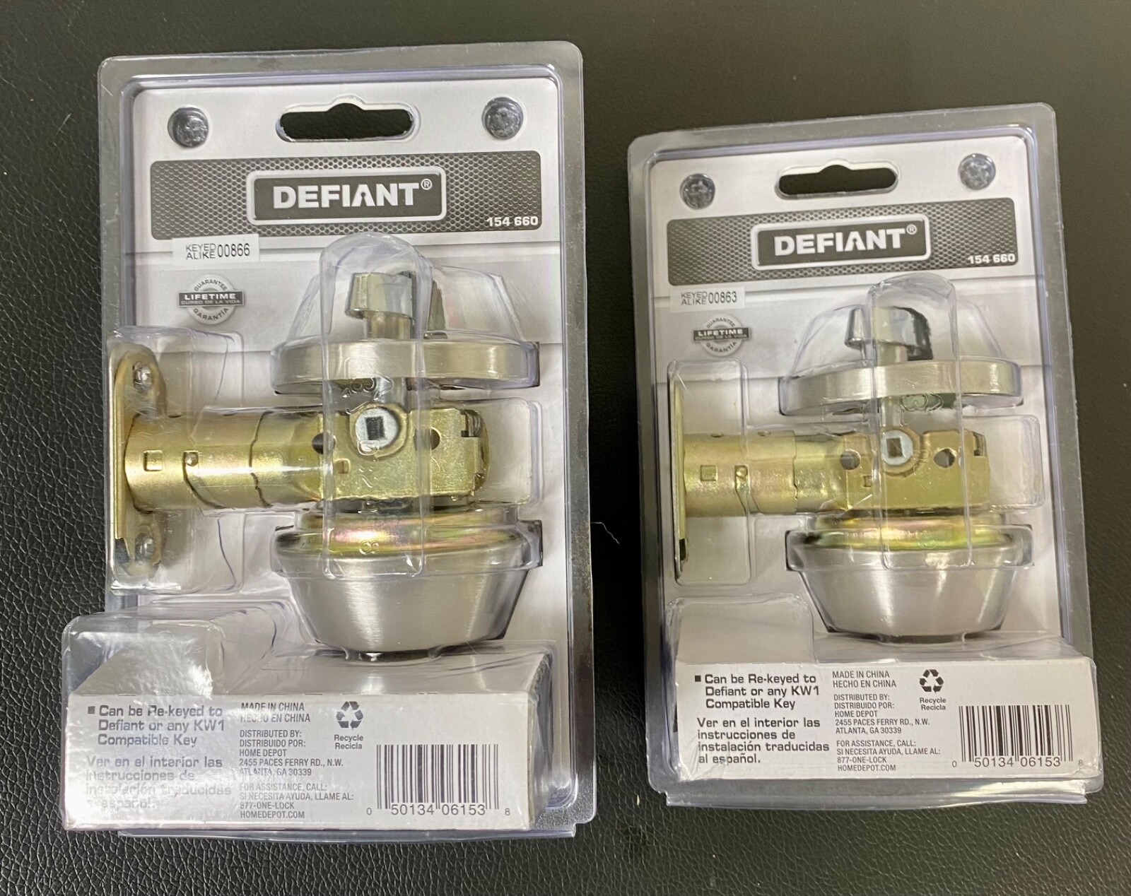 DEFIANT DEADBOLT STAINLESS STEEL 2 KEYS,SINGLE CYLINDER 154 660 silver ...
