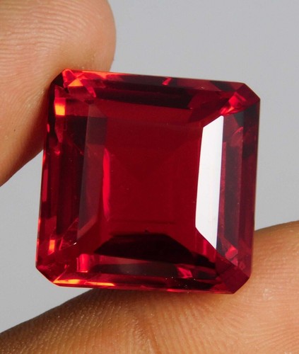 Natural 100 Ct Shiny Red Topaz Square Cut Brazilan Loose EGL Certified ...