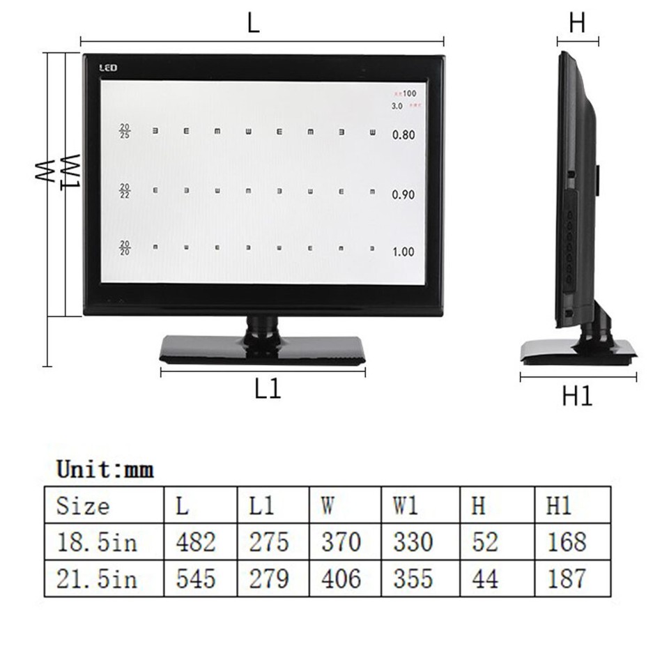 Multi-function 18.5" LED Display MICRO Chart Projector Eye chart 1m-6m ...