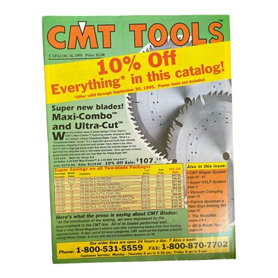CMT Tools Hardware Catalog 1995 Woodworking Parts Accessories Booklet ...