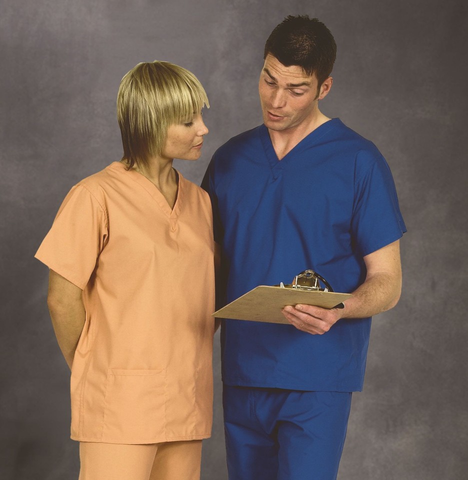 1st Choice V-Neck Medical NHS Scrub Tunic TOP Doctors / Nurses XS-3XL ...