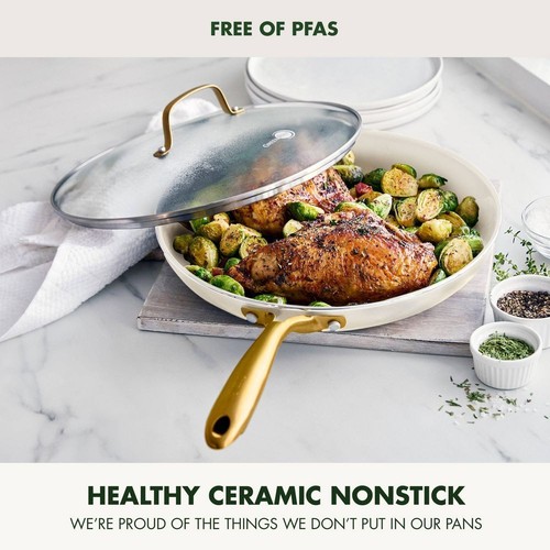 GreenPan Studio 12" Ceramic Nonstick Covered Aluminum Fry pan Linen | eBay