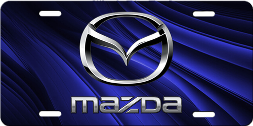 Mazda Art Logo Simulated Emblem Aluminum Vanity License Plate Silver ...