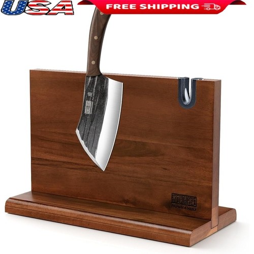 Dual Blade Meat Cleaver Knife High Carbon Steel Butcher Knife Whetstone ...