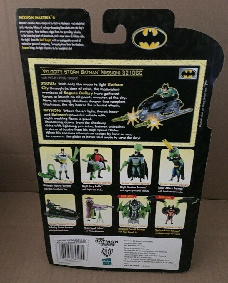 2001 Batman Mission Masters 4 Velocity Storm Batman Figure NEW IN ...