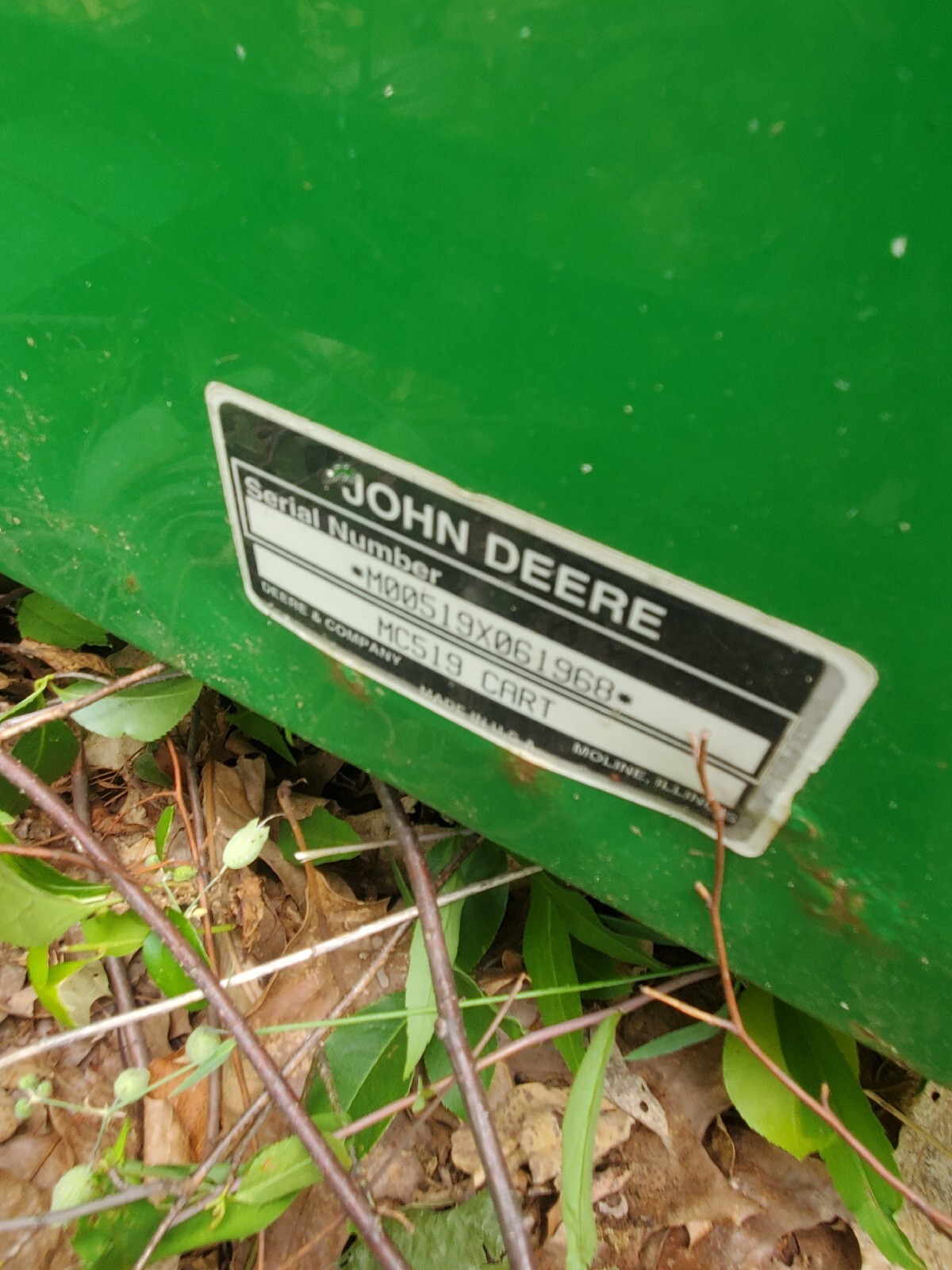 John Deere MC519 Bagger Cart W Power Flow For 425 445 455 Tractor In NY | eBay