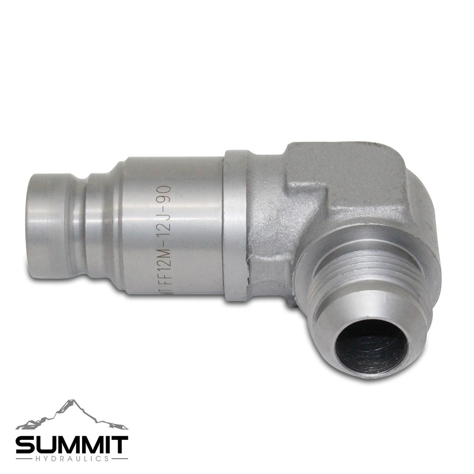 90 Degree Flat Face Hydraulic Quick Connect Coupler Set, 3/4″ JIC Male ...