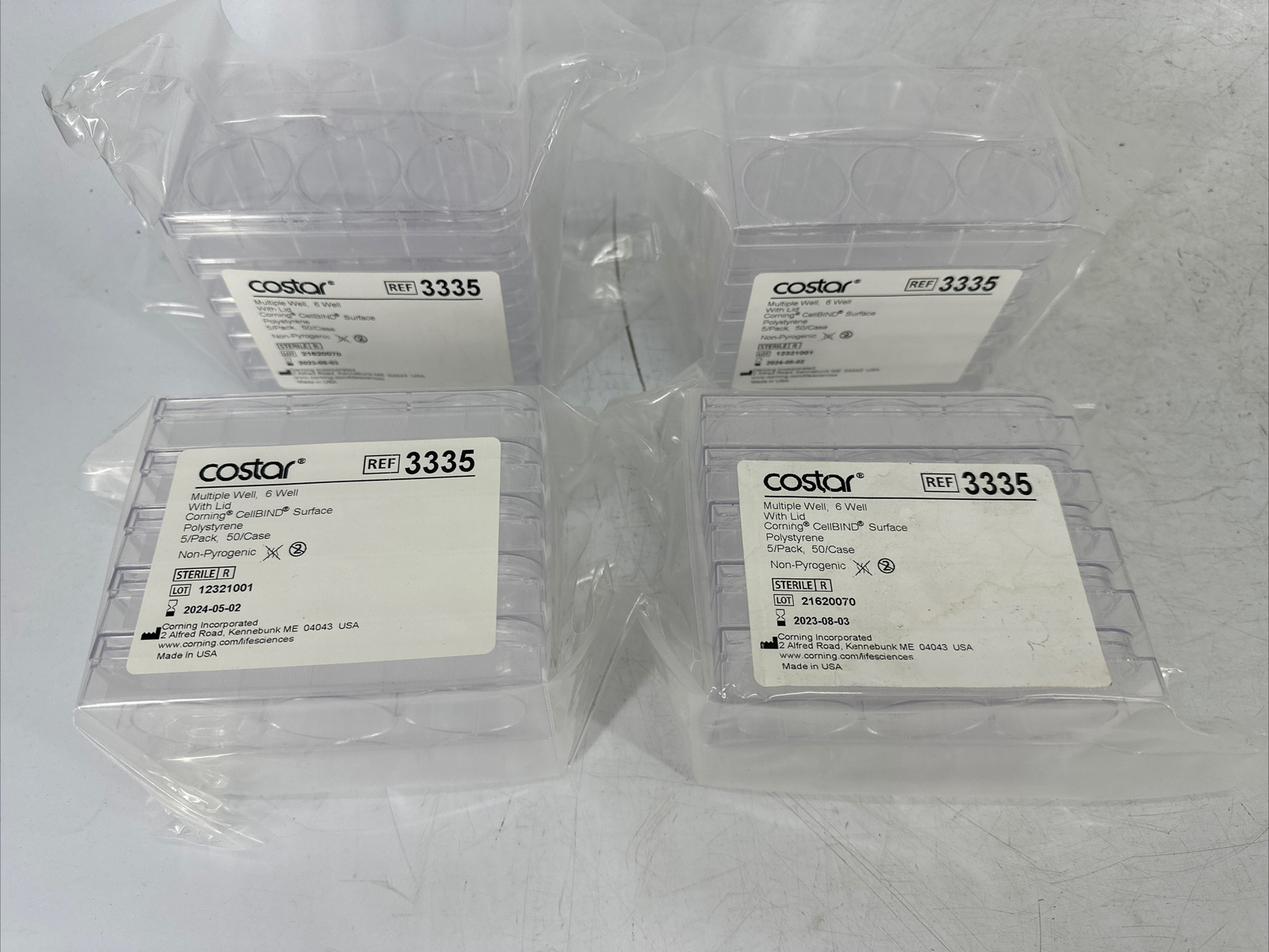 Qty 20 Costar 3335 Multiple Well 6-Well Plate w/ Lid Corning CellBind ...