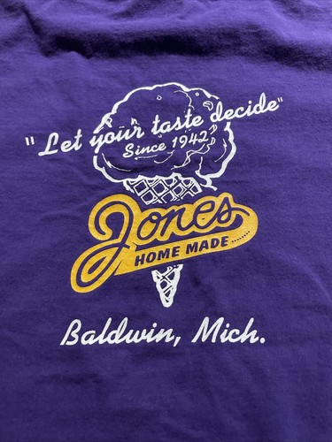 Vintage Jones Homemade Ice Cream Baldwin Michigan Since 1942 Purple ...