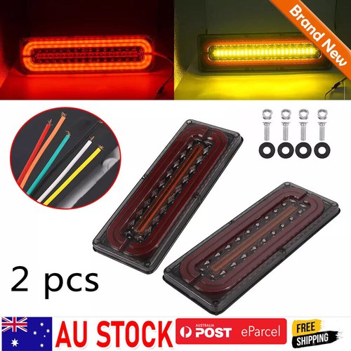 2X LED Tail Lights Sequential Indicator Trailer Ute Caravan Truck Stop ...