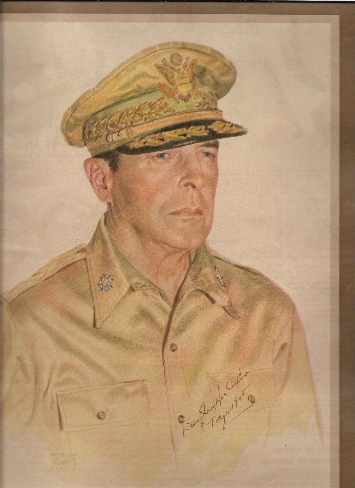 Gen. Douglas MacArthur WWII 1948 Picture Section Chicago Sunday 10 1/4x ...