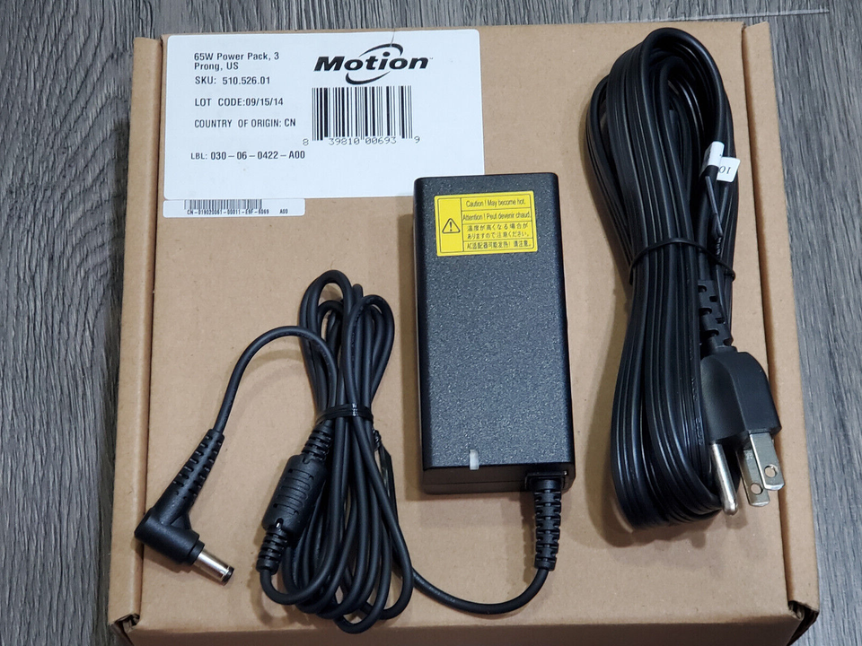 AC Adapter Charger + Power Cord for all Motion Tablets R12, J3600, F5M ...