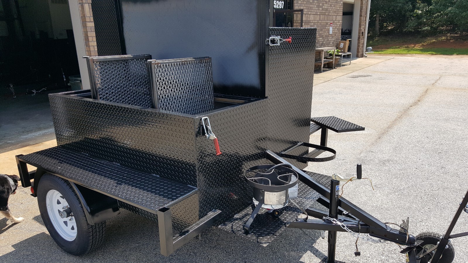 Chicken Flipper Smoke House BBQ Smoker w Side Grill Trailer Food Truck ...
