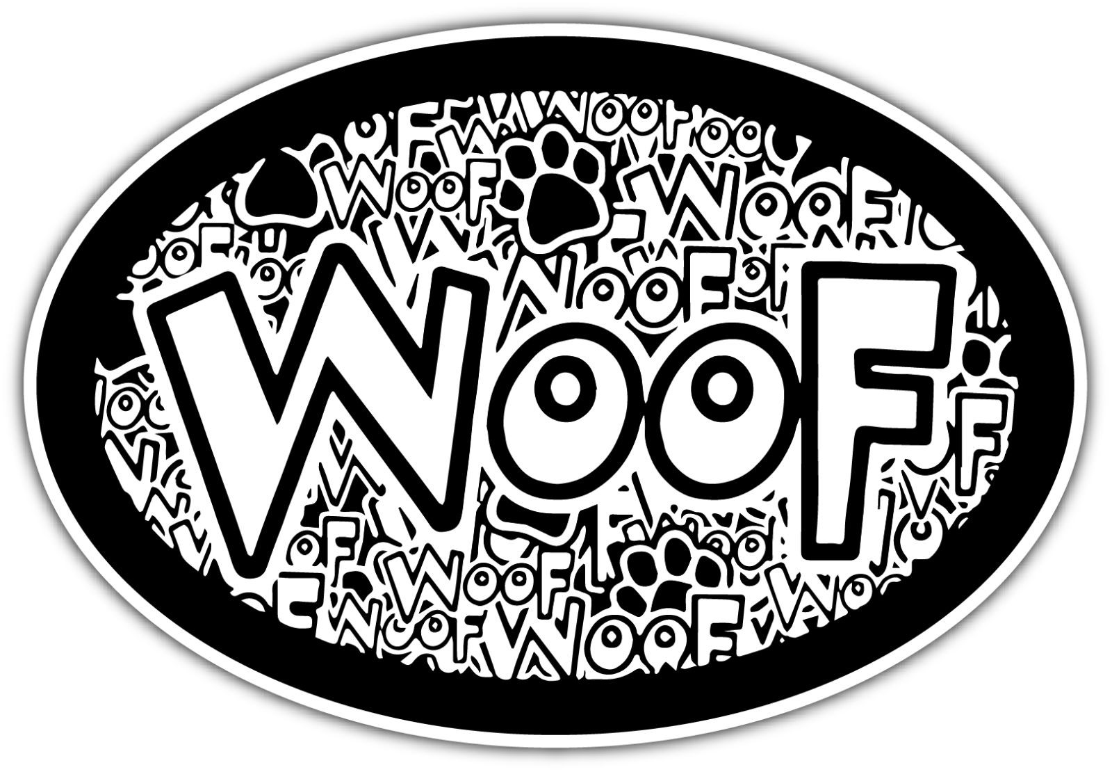 Woof Dog Pet Lover Car Bumper Vinyl Sticker Decal 5"X3.5" | eBay