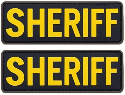 SHERIFF PVC RUBBER TACTICAL PATCH || 2PC PVC HOOK BACKING 3.5"X1.25" | eBay