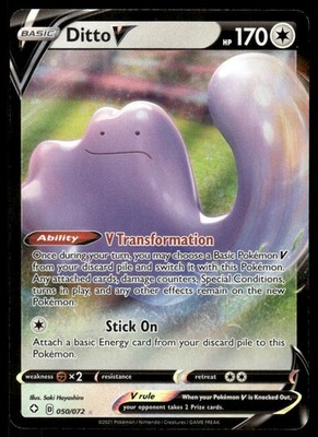 Pokemon TCG Shining Fates #050/072 Ditto V NM | eBay