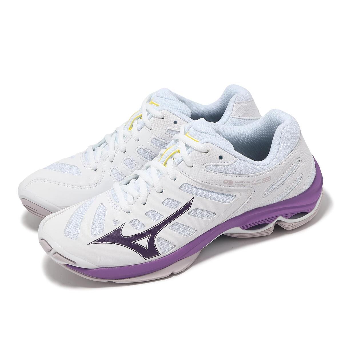 Mizuno Wave Voltage 2 White Purple Women Volleyball Sports Mizuno Wave Voltage 2 White Purple Women Volleyball Sports