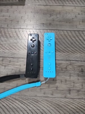 Lot Of 2 Nintendo OEM Wii Remote Blue Black Motion Plus Controller ...