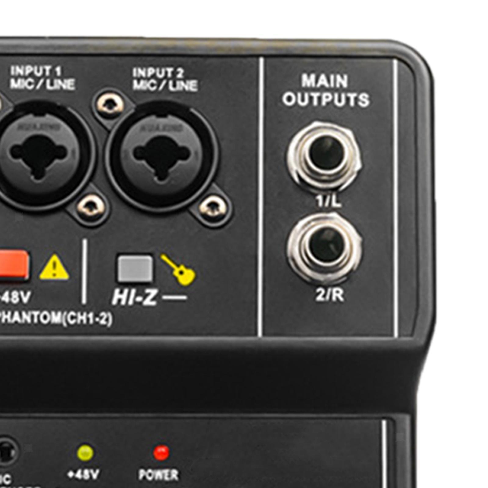 USB Audio Interface Audio Mixer Microphone/Guitar XLR+6.35mm 2 Channel ...