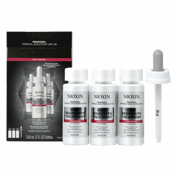 Nioxin 2% Minoxidil Hair Regrowth Treatment for Women - 3 Count for ...