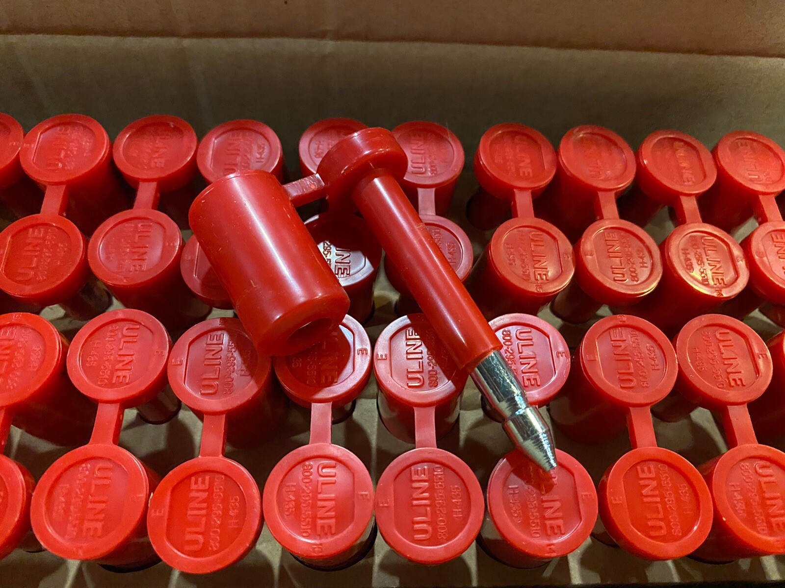 Box of 50 NEW ULINE H-435 Red High Security Truck Seal Locks Numbered ...