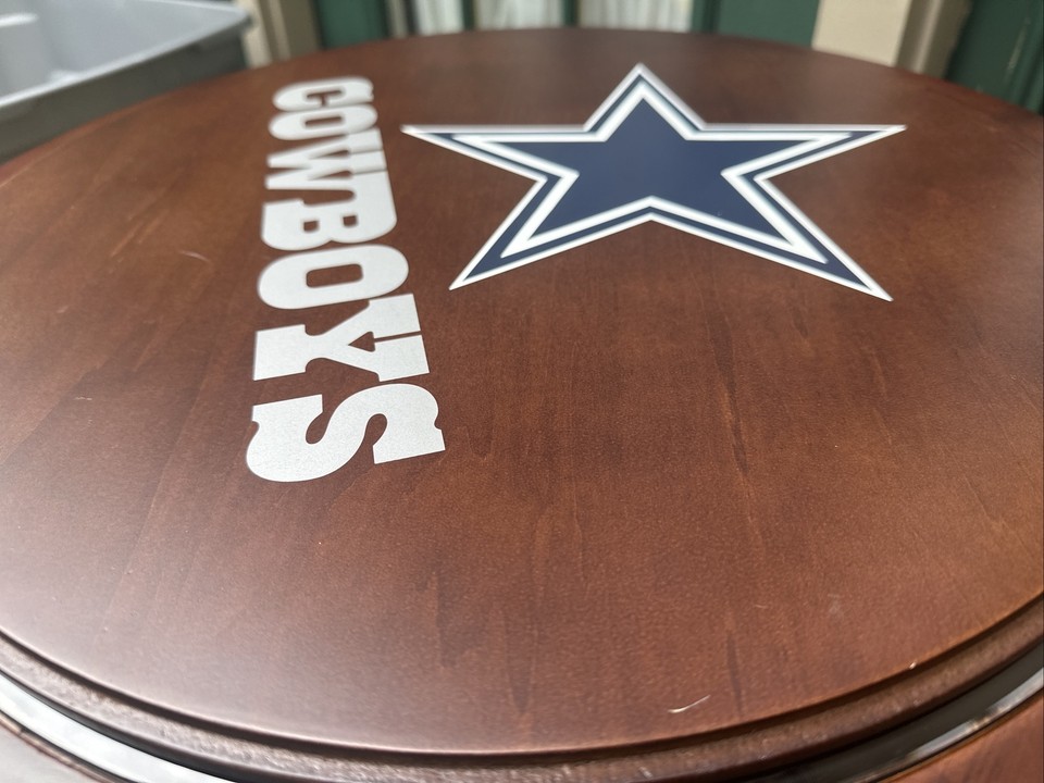 RARE 2006 Cowboys Stadium End Table Danbury Mint Dallas Wood Glass NFL ...