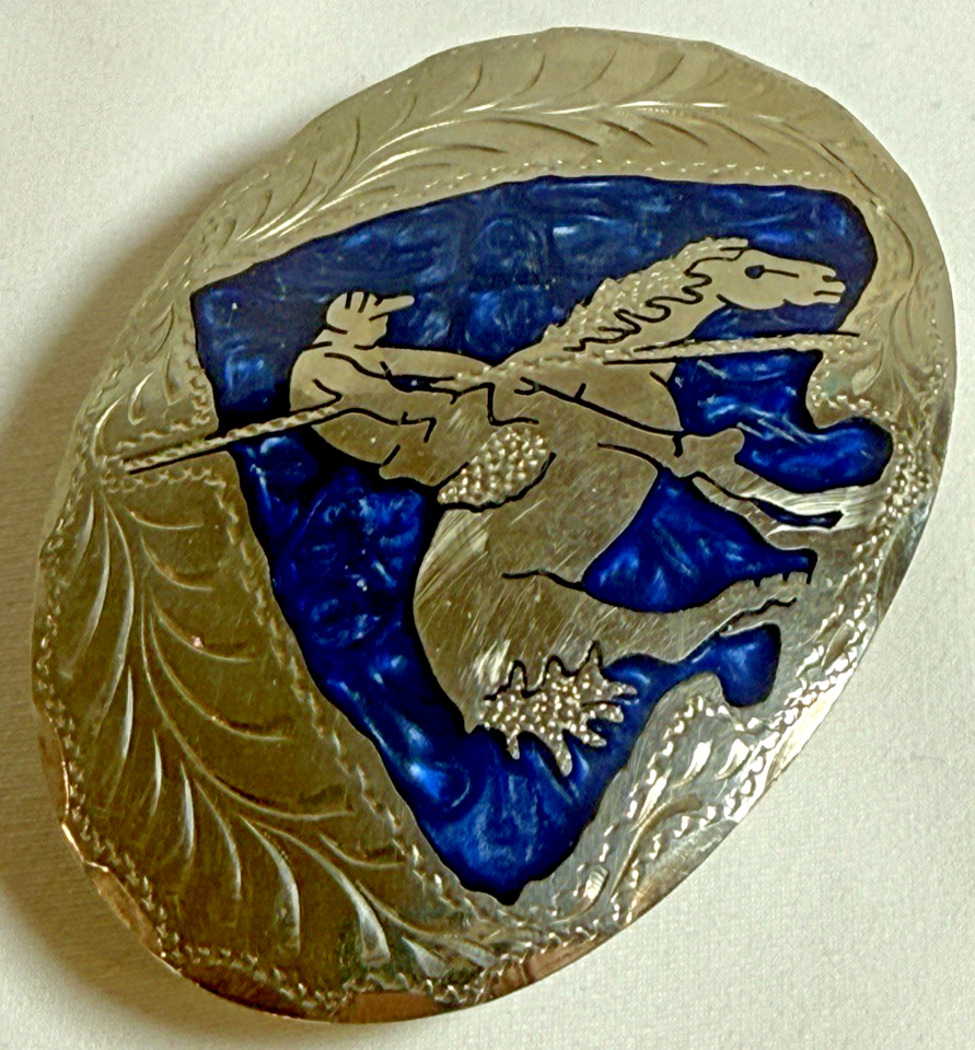 VTG End Of The Trail Western Belt Buckle Native American, Award Design ...