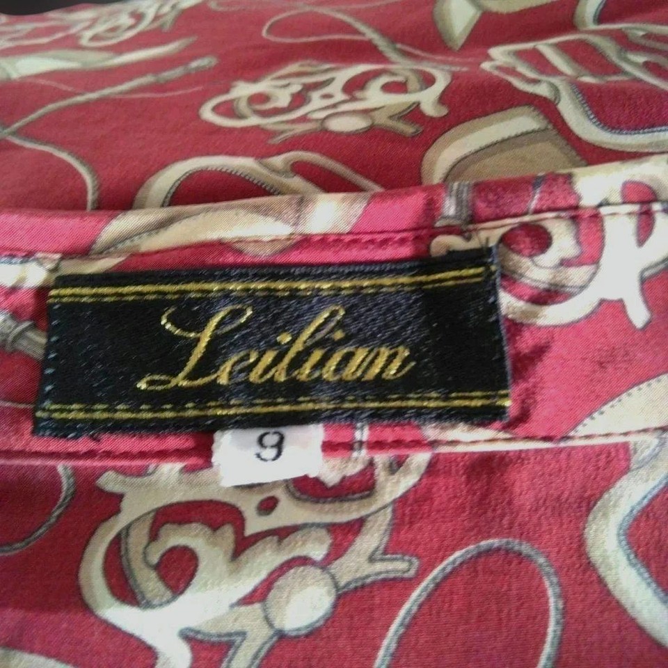 Leilian Silk Blouse Italy Fabric Japanese M 9 Scarf Pattern Used From ...