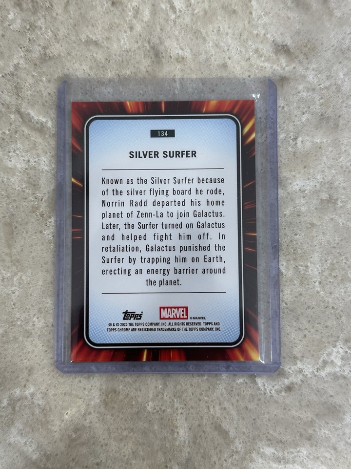 2025 Topps Chrome Marvel Silver Surfer Green Blue Shimmer Refractor ...