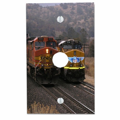 BNSF UP Trains, Railroad Light Switch Cover, Outlet, Home Decor, Night ...