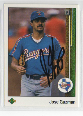 Jose Guzman 1989 Upper Deck signed auto autographed card Texas Rangers ...