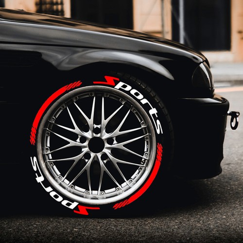 Permanent Tire Lettering Sticker For SPORTS 1.25" 15"-24" Rubber Decals ...