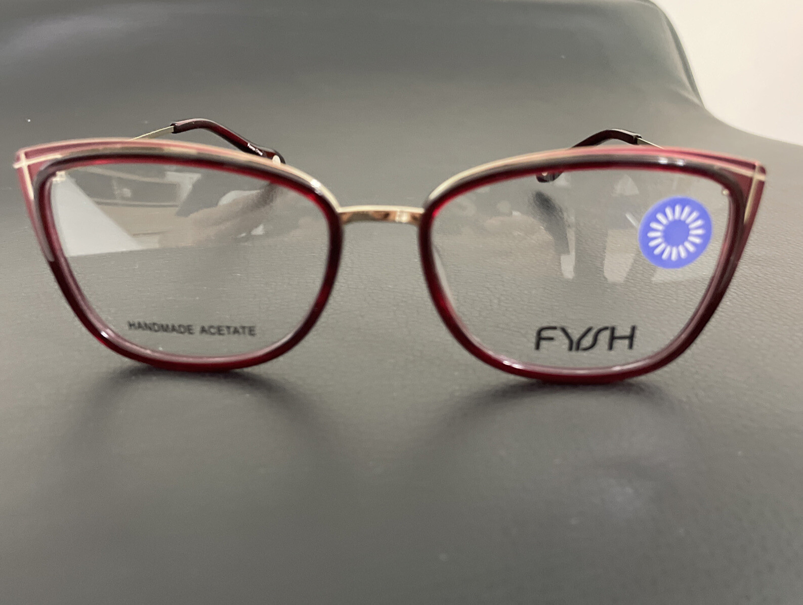 FYSH UK F-3666 S106 Burgundy Gold Cat Eye Womens Eyeglasses Frame 52 16 ...