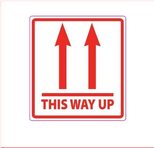 This Way Up Labels 120x110mm | 500 per Roll | Self Adhesive Parcel ...