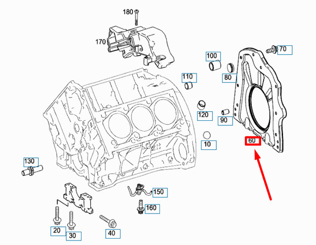 MERCEDES-BENZ ML W166 Crankcase Cover A2760100007 GENUINE for sale ...