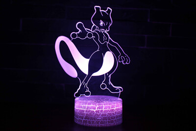 Touch Pokemongo Mewtwo LED Table Night 3D LED Lamp 16 Color Bedroom ...