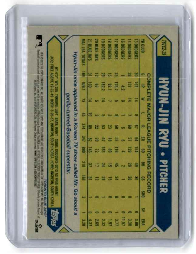 2022 Topps Silver Pack Refractor Hyun-Jin Ryu Toronto Blue Jays #379 | eBay