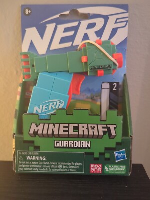 NEW Hasbro Nerf MicroShots Minecraft GUARDIAN Mini Blaster Gun | eBay