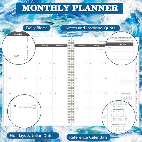Blue 9X11 Monthly Planner 2025 To 2028 With Thicker Paper And Strong ...